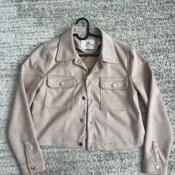 1 Sunset Lane | Jackets & Coats | Sunset Lane Pink Suede Jacket With ...